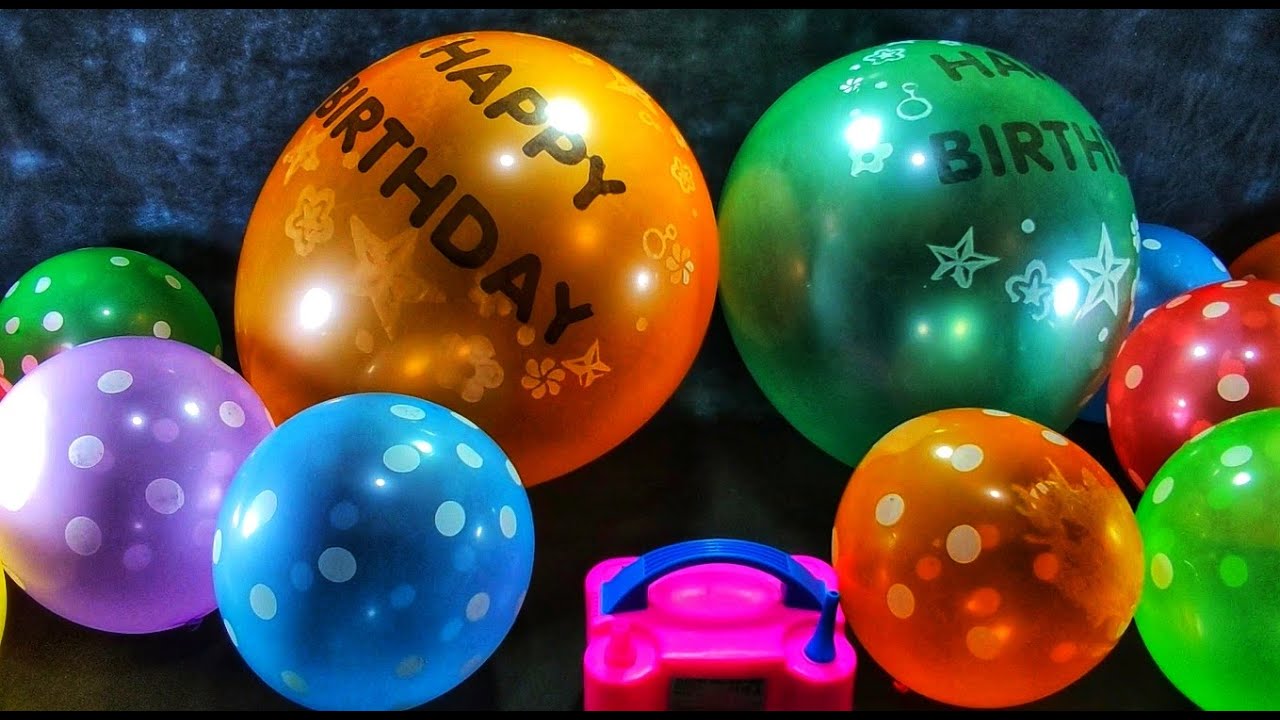 Fun Popping Lots of Balloons, Big Birthday Balloons - YouTube