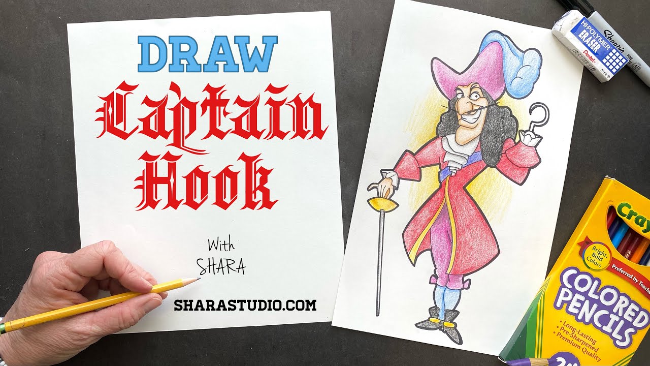 How to draw Captain Hook - YouTube