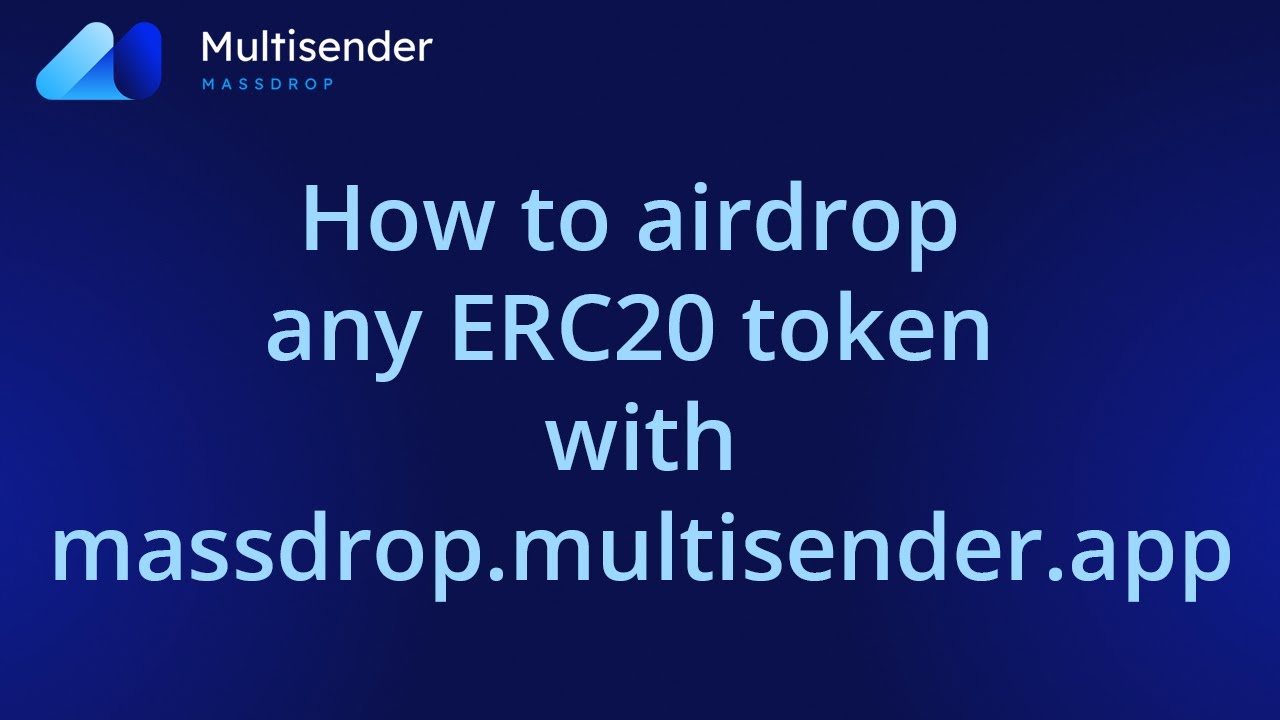 How to airdrop any ERC 20 token with massdrop multisender app - YouTube