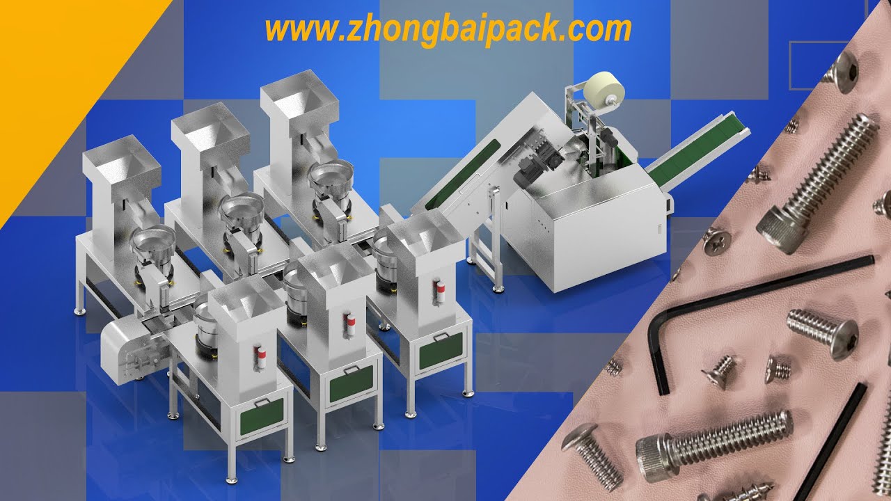 Fasteners Packing Machine Hardware Counting Bagging with Bag Printing ...