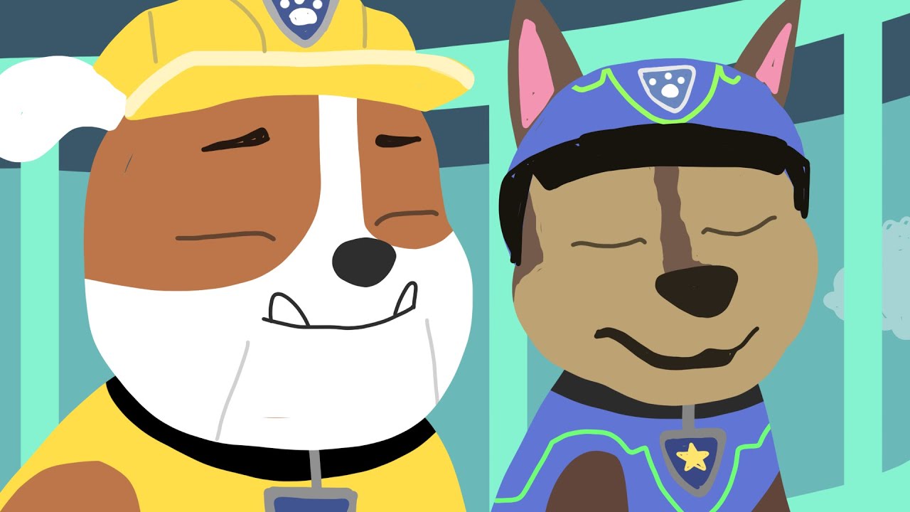 Chase and Rubble Sleep Standing up?! Drawing Paw Patrol Doodles - YouTube