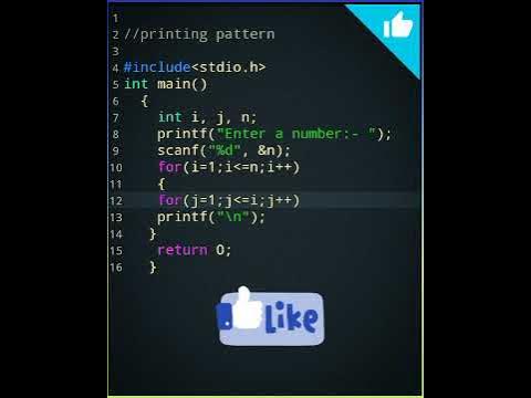#71🖥🖲Pattern Printing program🖥 C Language Tutorial👨‍🏫📂📓#shorts #coding - YouTube