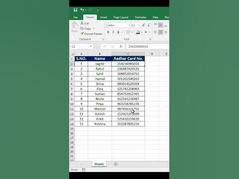 How to Separate Aadhar Numbers in Excel | Step-by-Step #excel # ...
