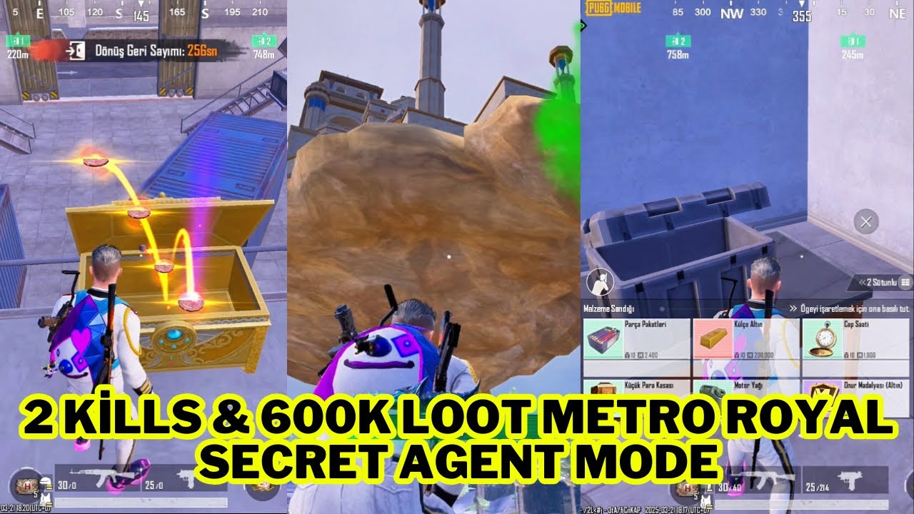 2 Kills & 600k Loot Metro ROYAL Secret Agent Mode - YouTube