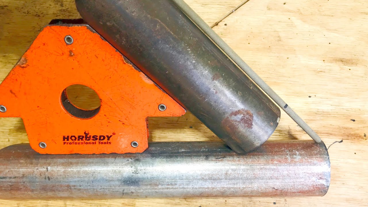 Secrets of the round pipe! Iron pipe cutting 45 degrees. - YouTube