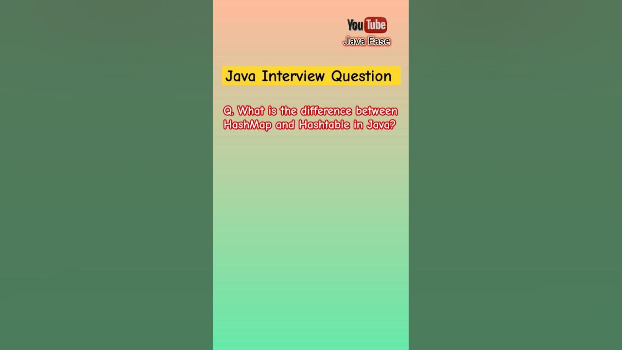 Java Interview Question Hashmap Vs Hashtable Java Developer Status Shorts Java Viral