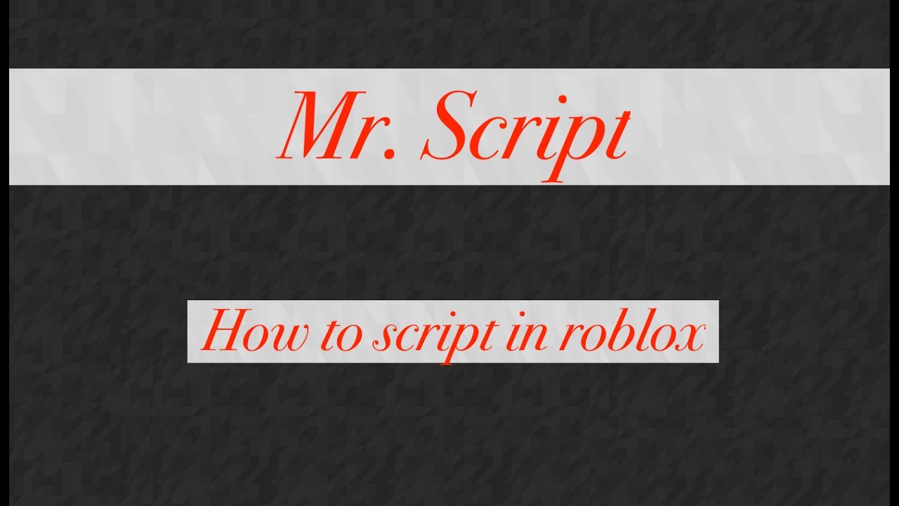 How To Script Episode[1] - YouTube