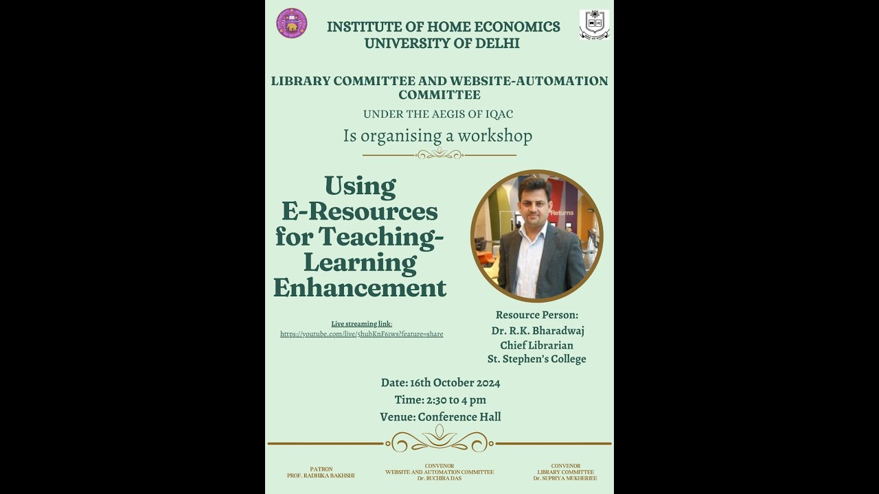 Using E-Resources for Teaching-Learning Enhancement. - YouTube
