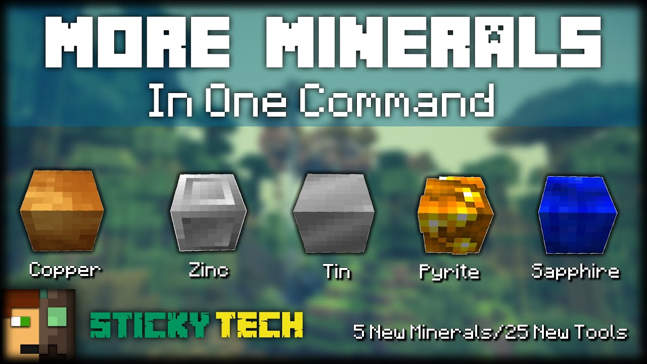 Minecraft - More Minerals | 25 NEW TOOLS, 5 NEW ORES [One Command ...