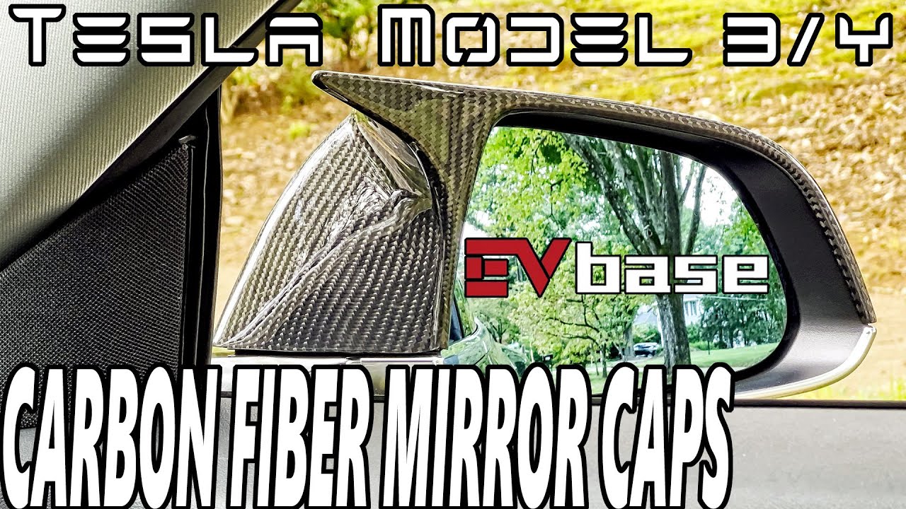 Tesla Model 3/Y - Real Carbon Fiber Mirror Covers - YouTube