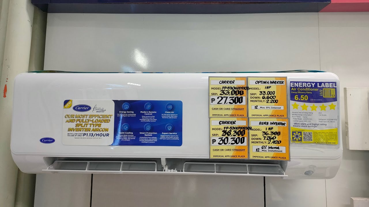 PARAAN NG PAGPILI NG AIRCON | PRODUCTS OF CARRIER, CONDURA AIRCON SPLIT ...