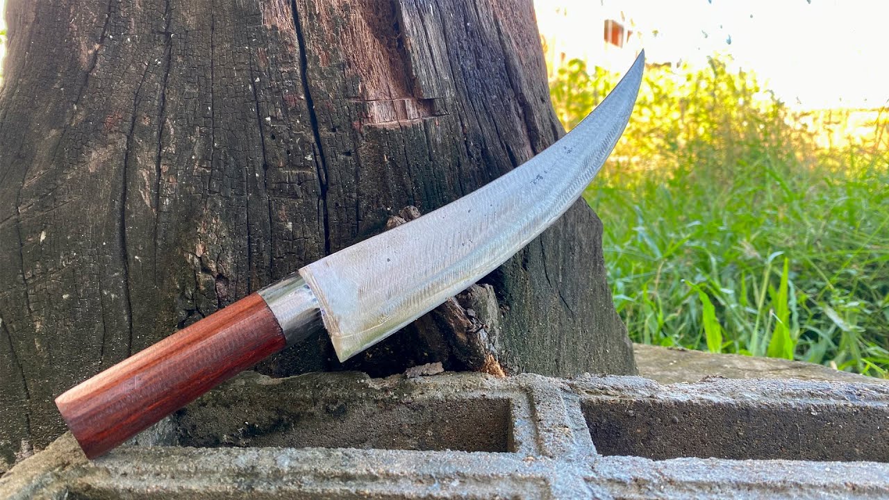 I made a Very Sharp Knife out of a Piece Of Metal! Very Sharp and ...