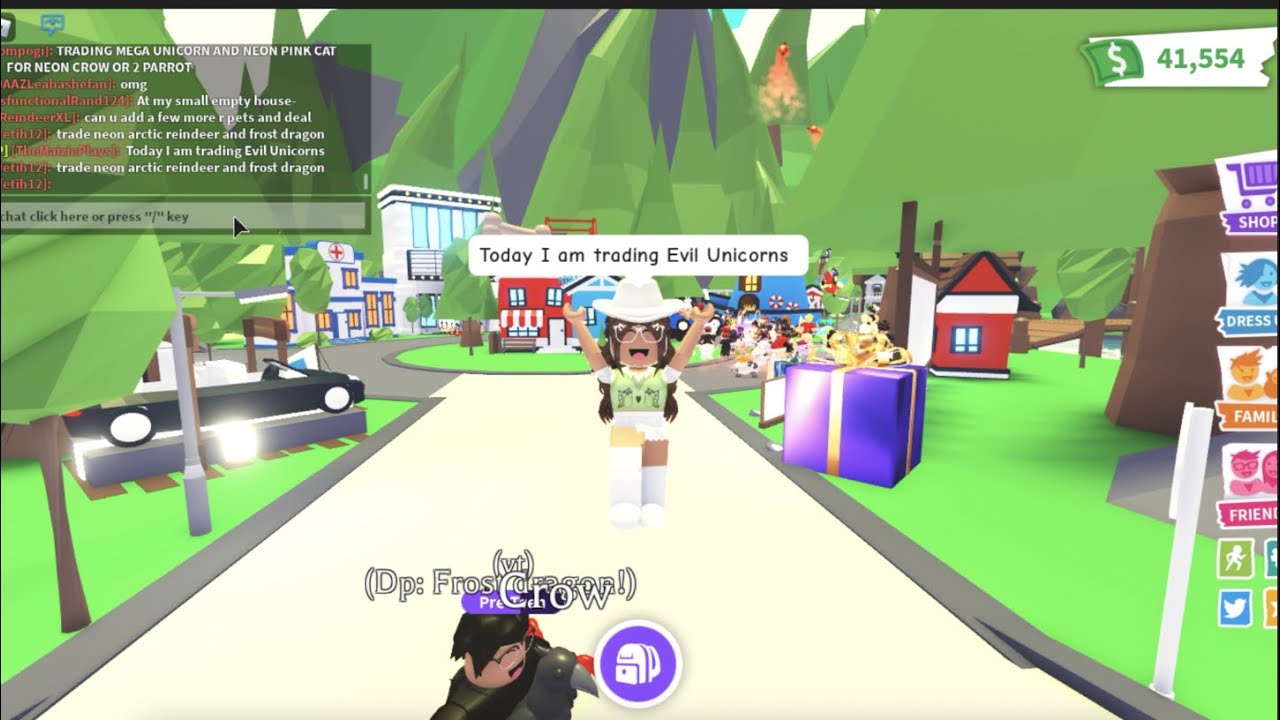Trading Evil Unicorns in Rich Adopt Me Server Roblox - YouTube