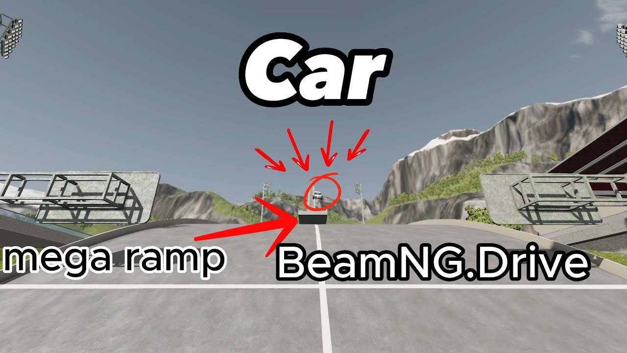 Destroy cars and jump from a mega ramp!!! | BeamNG.drive - YouTube