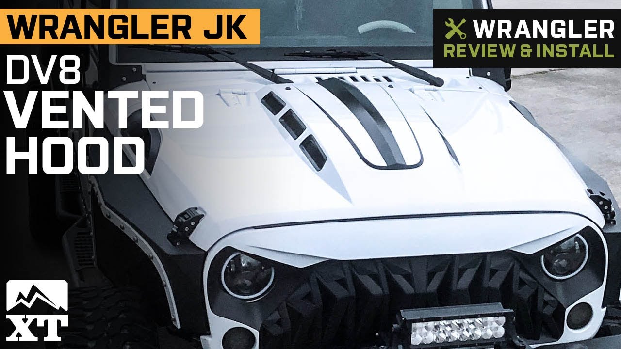 Jeep Wrangler JK DV8 Offroad Heat Dispersion Vented Hood Review ...