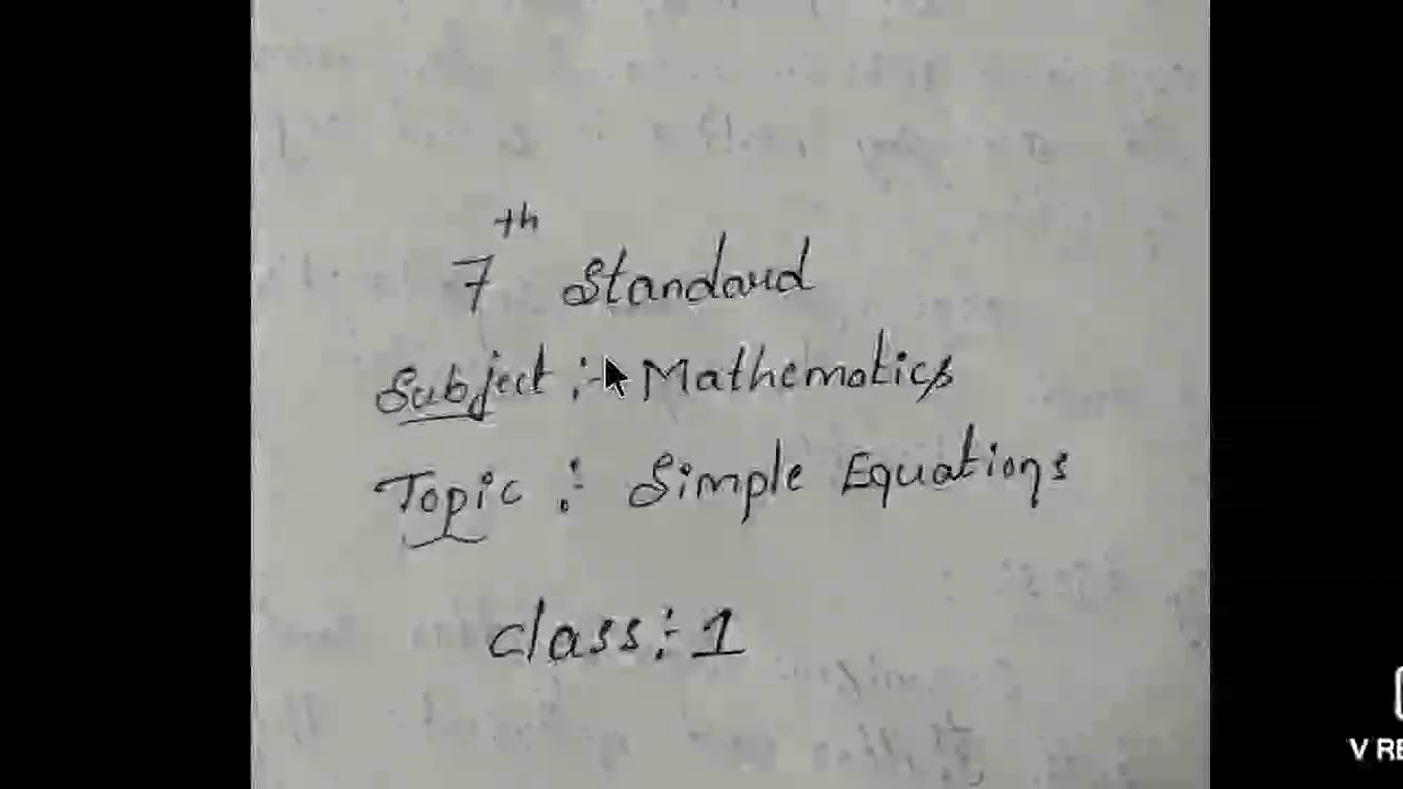 7th Standard Chapter 4 Simple Equation Class 1 YouTube 7th-standard-chapter-4-simple-equation-class-1-youtube