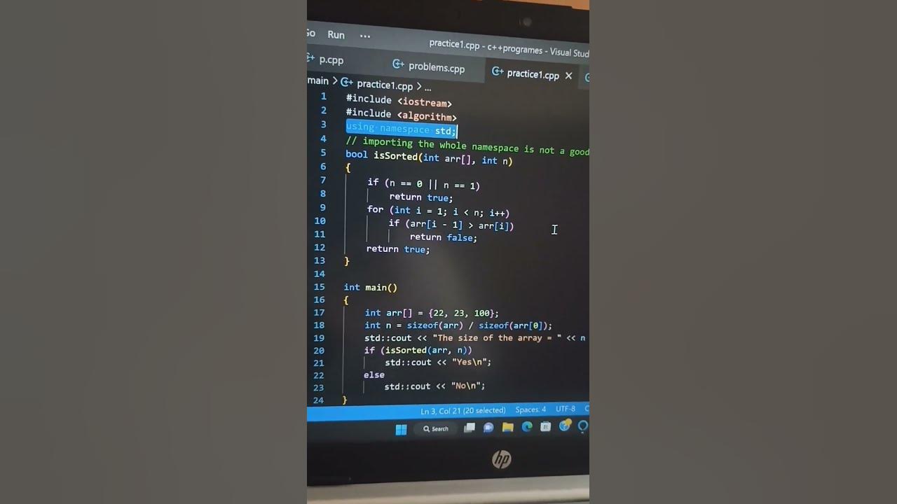 using namespace std; #cpp #programming #code #dsa #namespace - YouTube