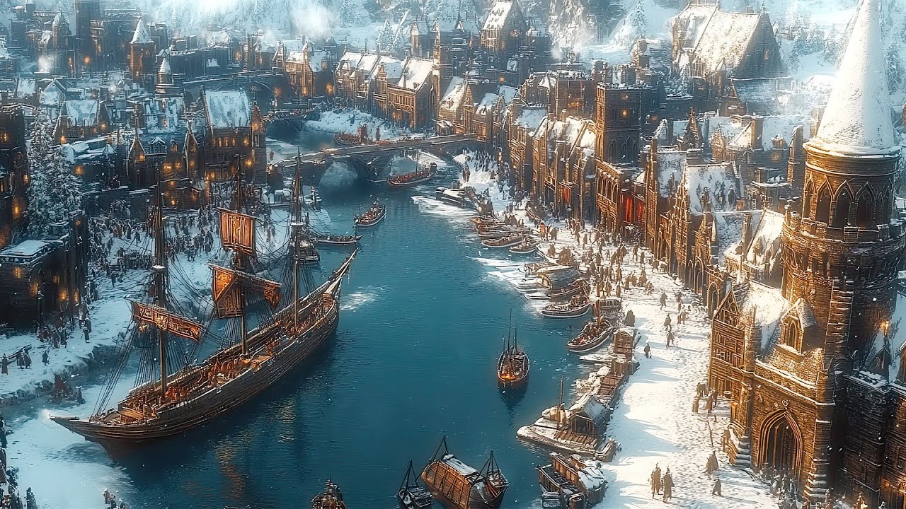 Relaxing Medieval Celtic Music: Magical Winter Harbor | Music for Sleep ...