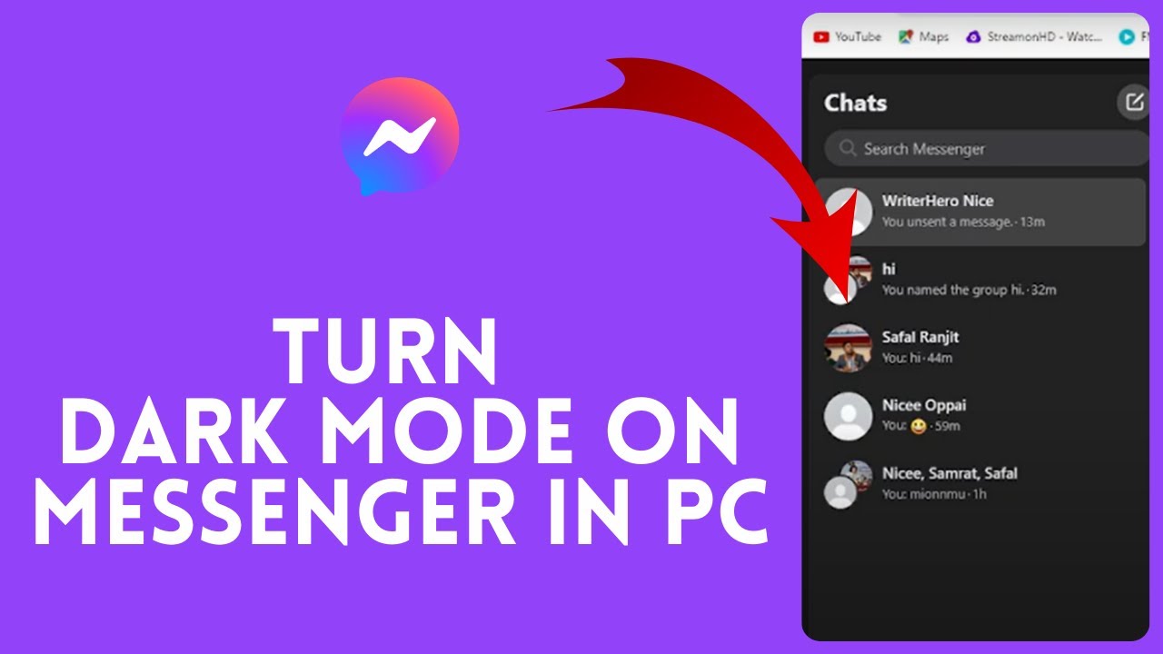 How to Turn Dark Mode on Messenger in PC 2024? - YouTube