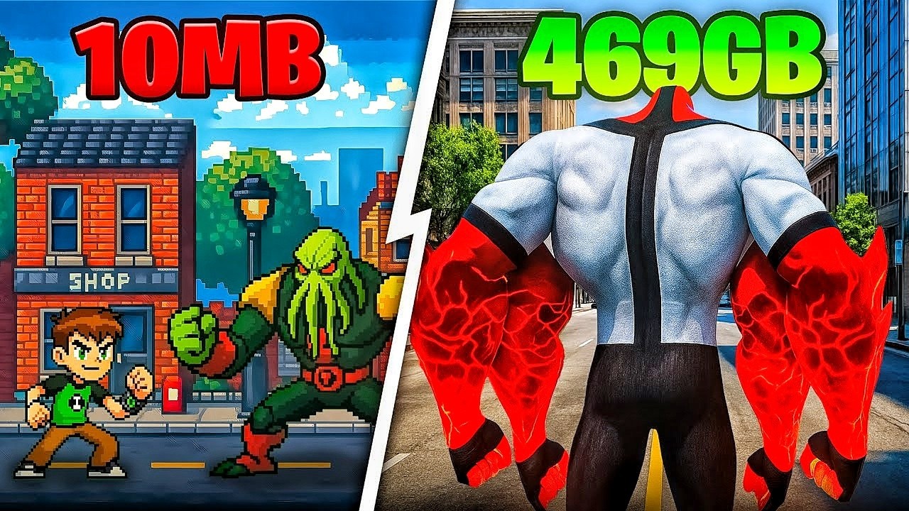 I PLAY 10MB VS 469GB BEN 10 GAME - YouTube