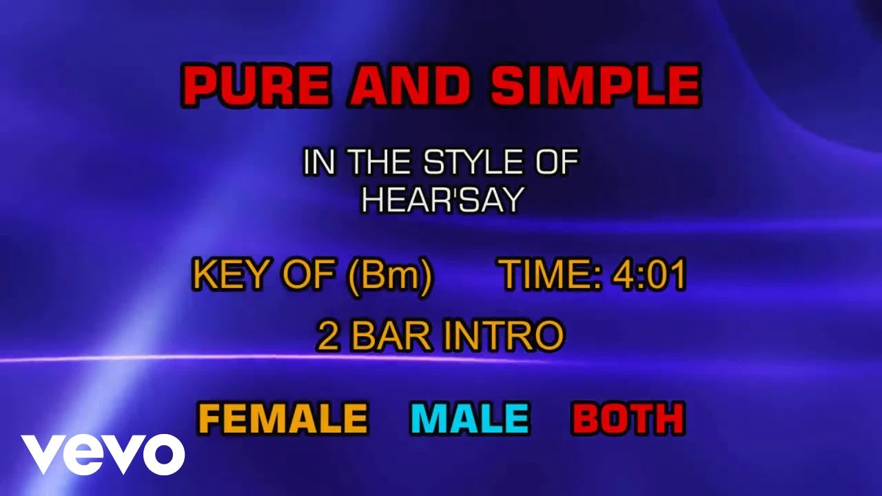 Hear'say - Pure And Simple (Karaoke) - YouTube