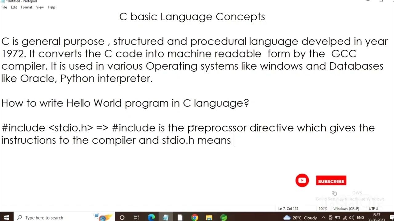 C language tutorials for beginners in hindi(With Examples).#clanguagebasics - YouTube