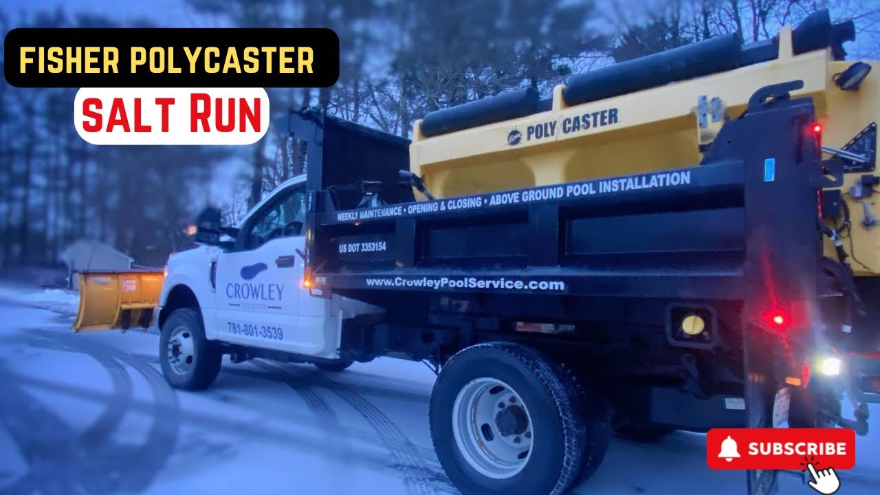 How to salt and De-ice parking lots...Ride Along with us on a salt Run ...