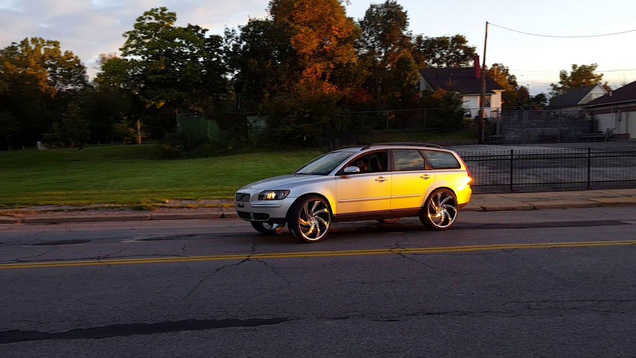 Blue Volvo V50 on 24s @specialvehiclescustoms - YouTube