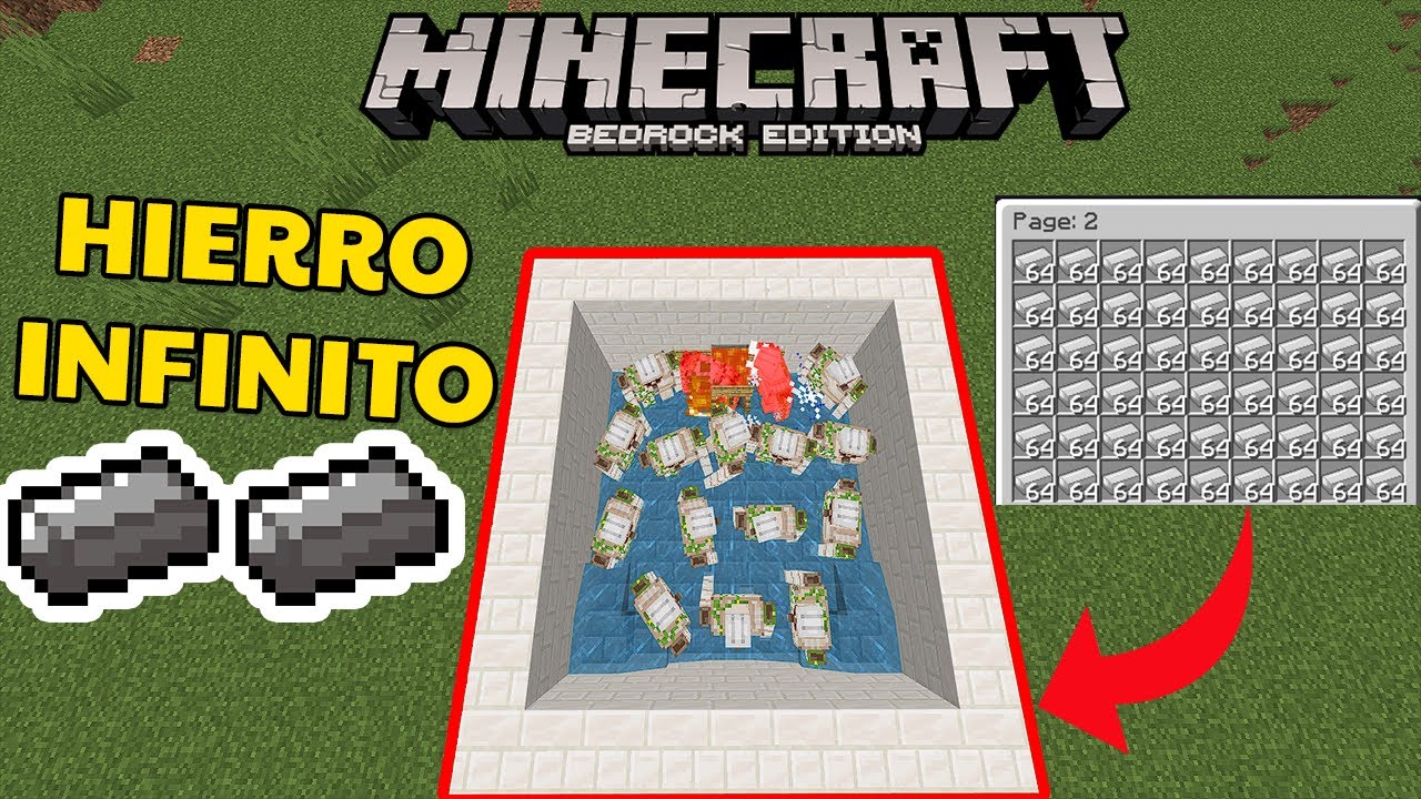 GRANJA DE HIERRO MINECRAFT BEDROCK 1.18 (FACIL Y EFICAZ) - YouTube