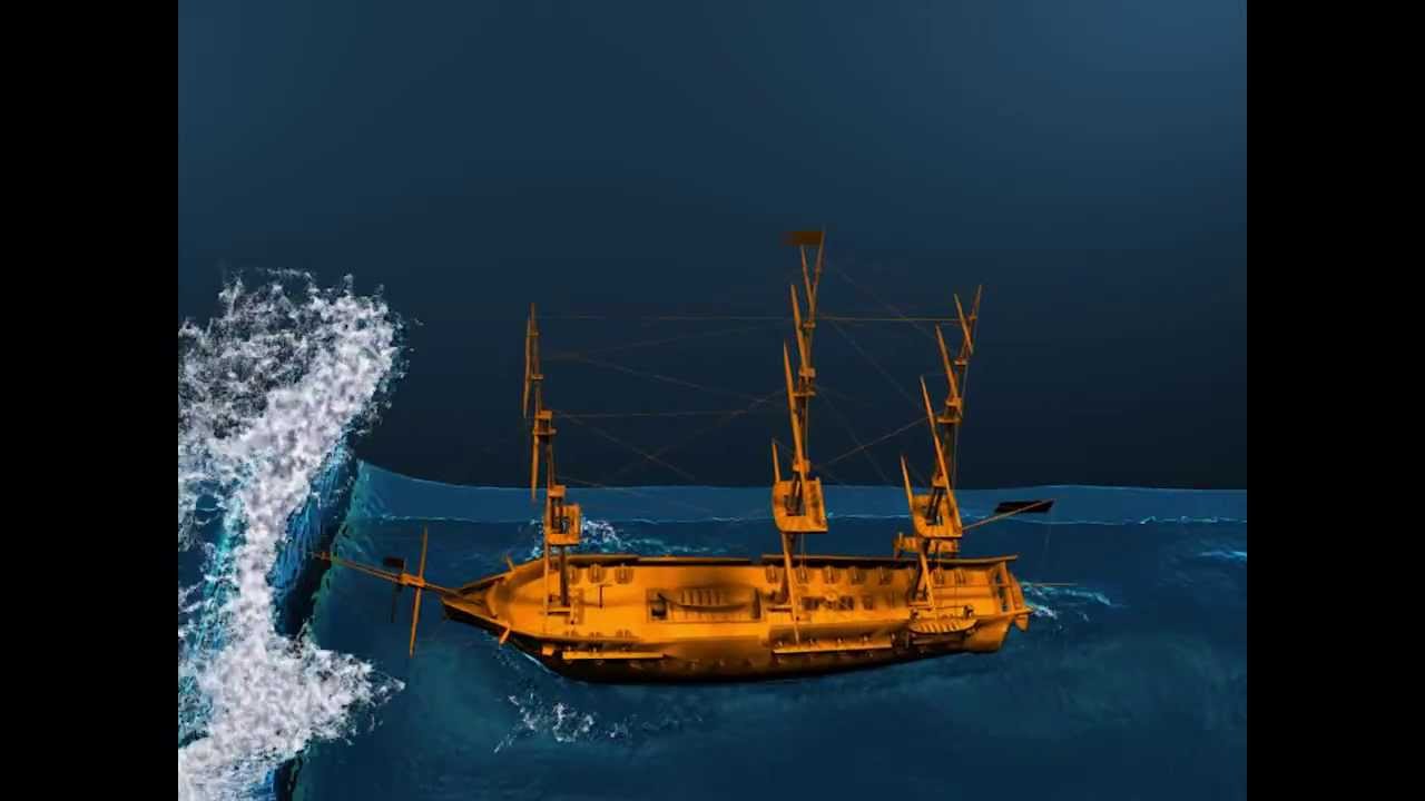 Ship - Fluid simulation with foam - YouTube