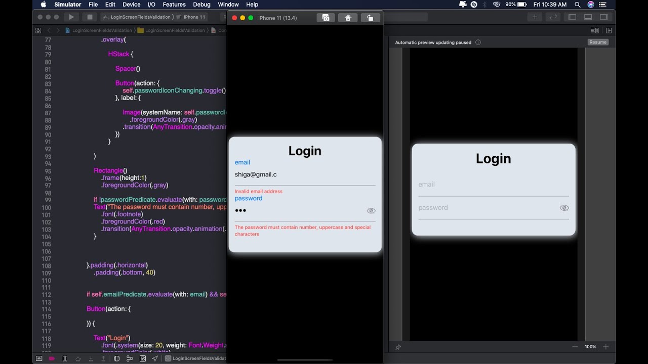 Login Screen Textfields Validation In Swiftui Youtube