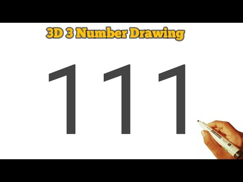3D Drawing | 3D Drawing Number 3 from 111 number | 3D Art - YouTube