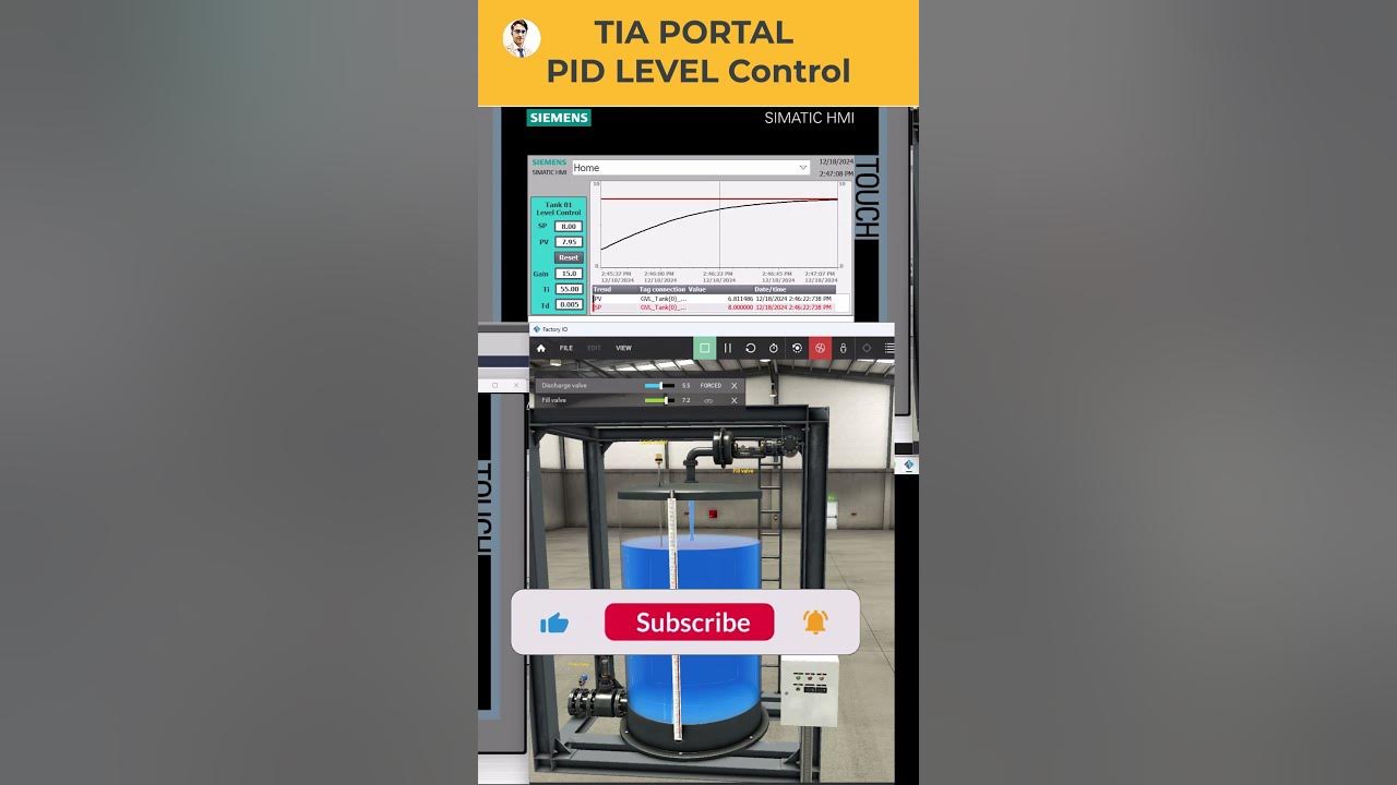 TIA Portal PID Tank Level Control | PID_Compact | Factory IO | #shorts ...