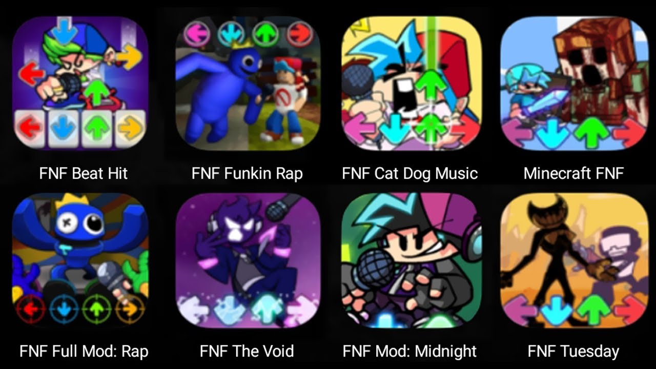 FNF Beat Hit, FNF Funkin Rap, FNF Cat Dog Music, Minecraft FNF, FNF ...