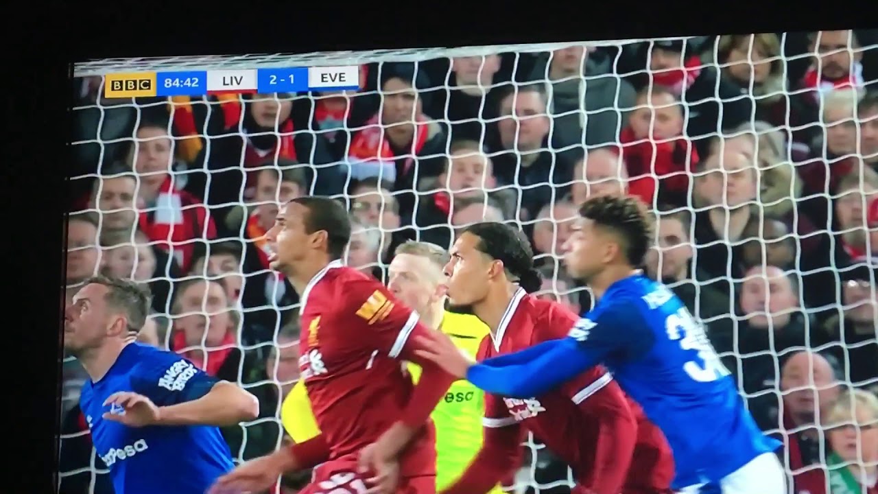 Virgil Van Dijk Debut Goal Liverpool vs Everton - YouTube