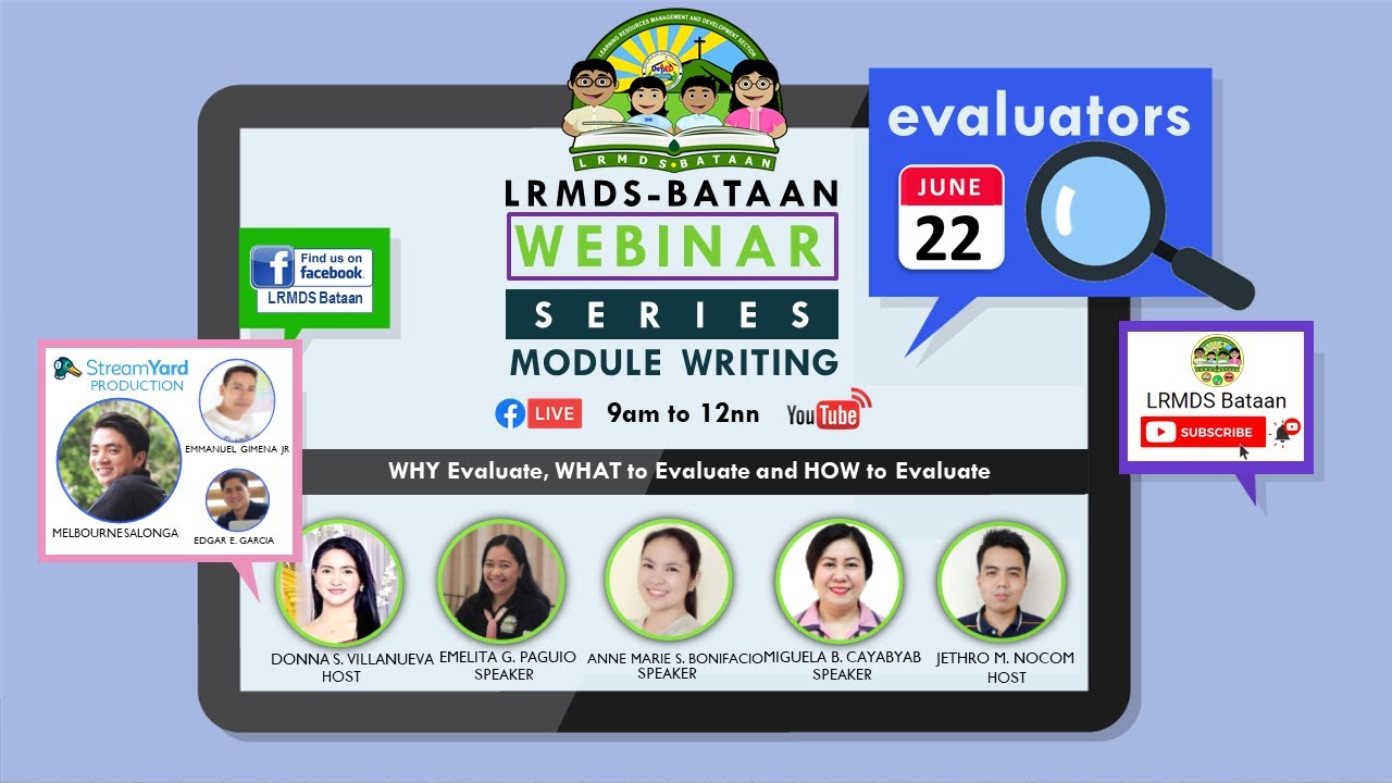 Division Webinar for Evaluators of LRMDS-ADM Learning Resource Modules ...