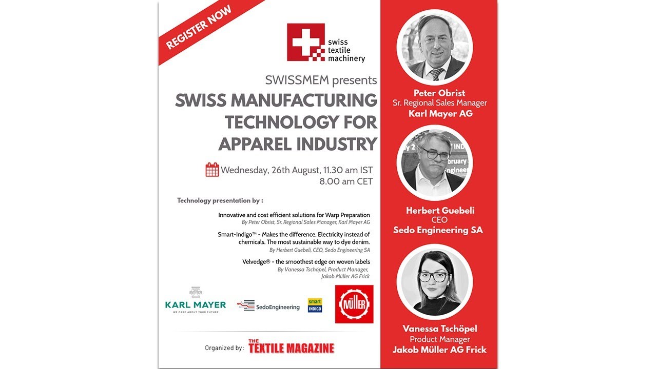 SWISSMEM webinar on "Swiss Manufacturing Technology for Apparel ...
