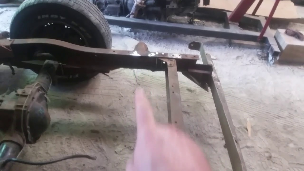 1953 chevy 3600 project, boxing frame and mount fuel tank - YouTube