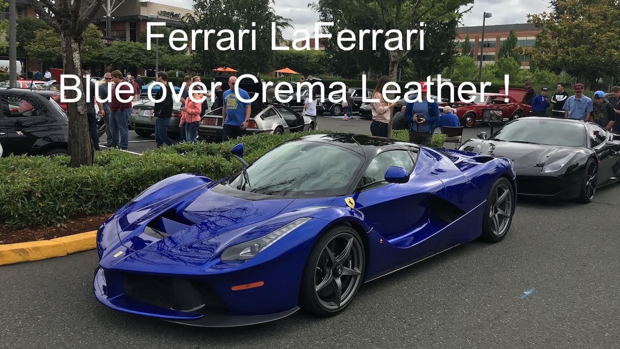 Super Rare LaFerrari in Blue over Crema leather - Walkaround, startup ...