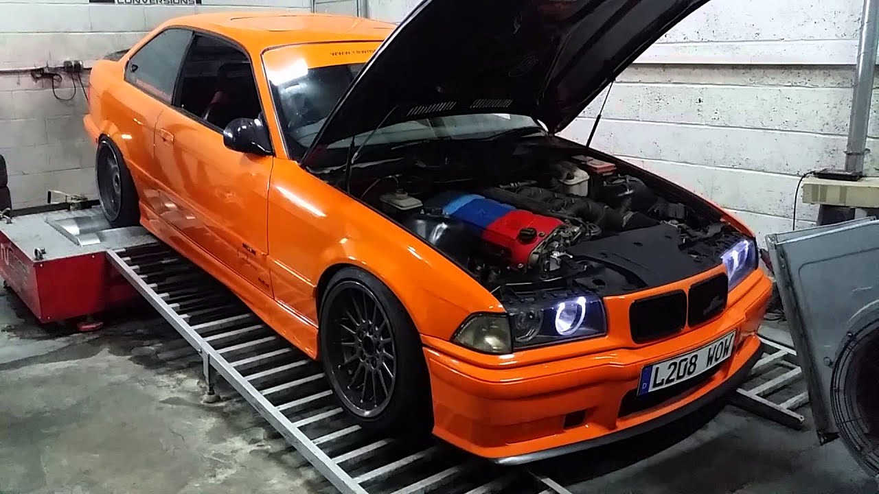 BMW M3 E36 3.0L Rolling Road Dyno run @BMconversio - YouTube