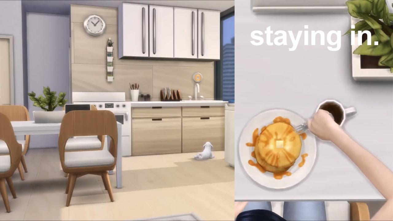relaxing morning routine while staying at home - a sims 4 vlog - YouTube