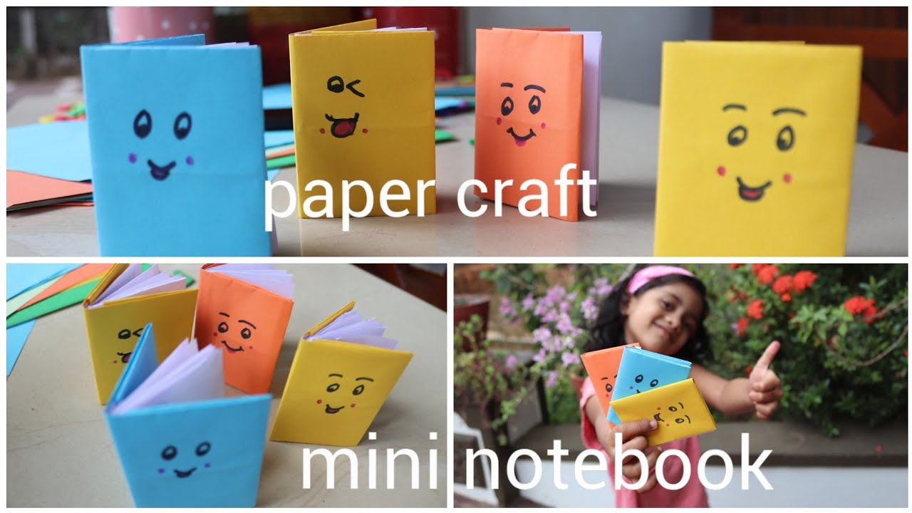 DIY MINI NOTEBOOKS ONE SHEET OF PAPER | Paper craft | Aishu's creative ...