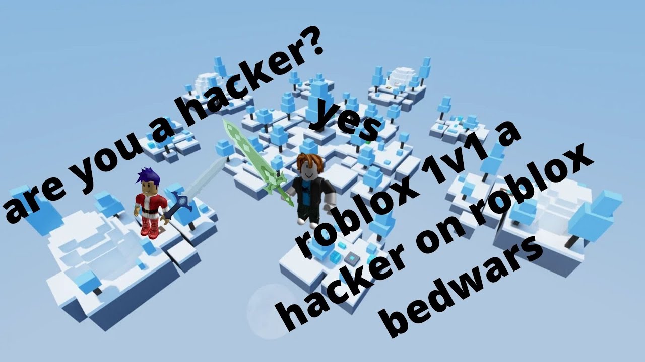 roblox 1v1 a hacker on roblox bedwars - YouTube