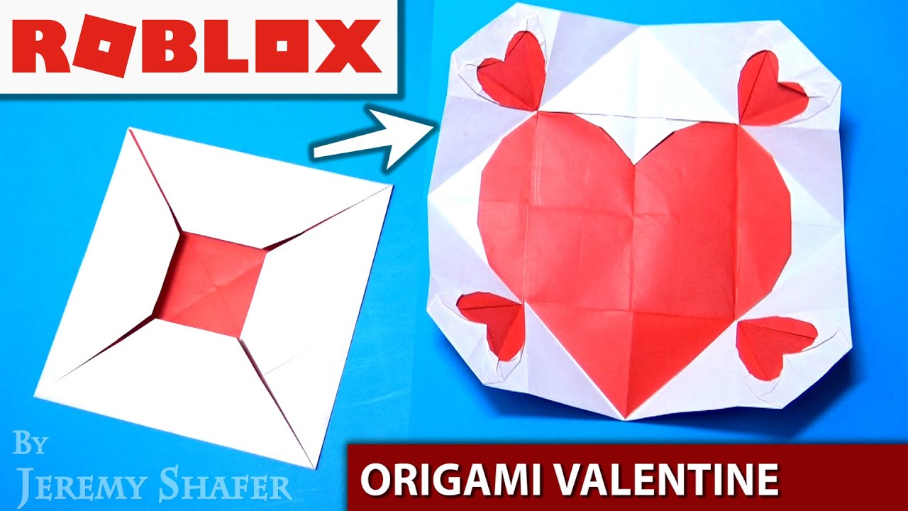 ROBLOX Logo Origami Valentine Card 🧡 Pure Origami - YouTube