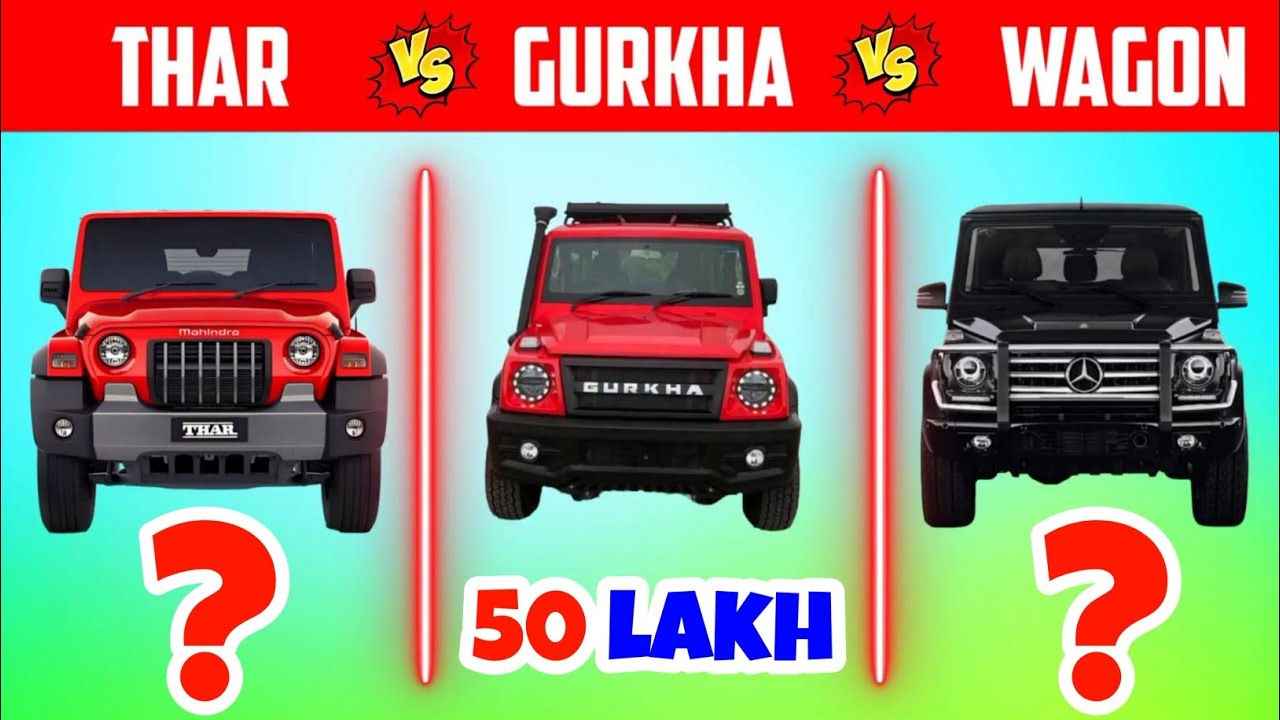 Thar Vs Force Gurkha Vs G-Wagon Camparison #verses #viralvideo #vsvideo ...