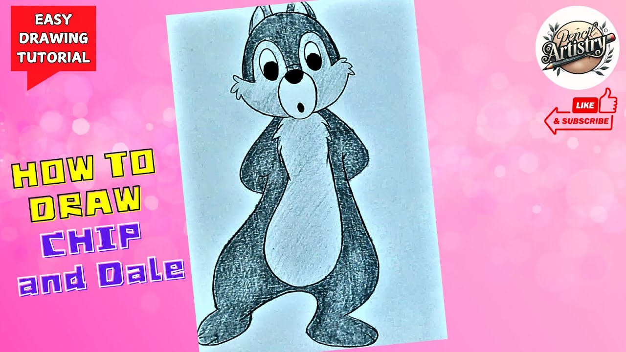 How to Draw CHIP from Chip and Dale Easy Step by Step | Pencil Artistry ...