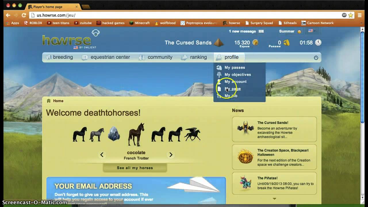 my howrse account - YouTube