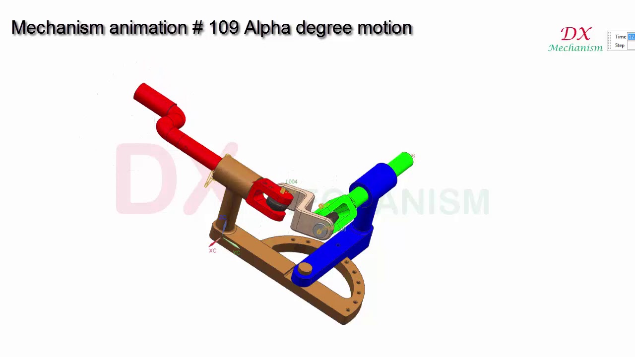 mechanism animation # 109 Alpha degree motion transmitter - YouTube