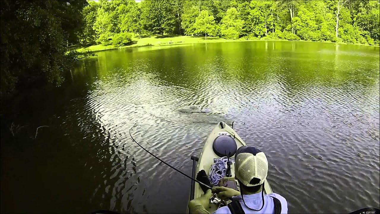Kayak Fishing - 6 lb Largemouth Bass - YouTube