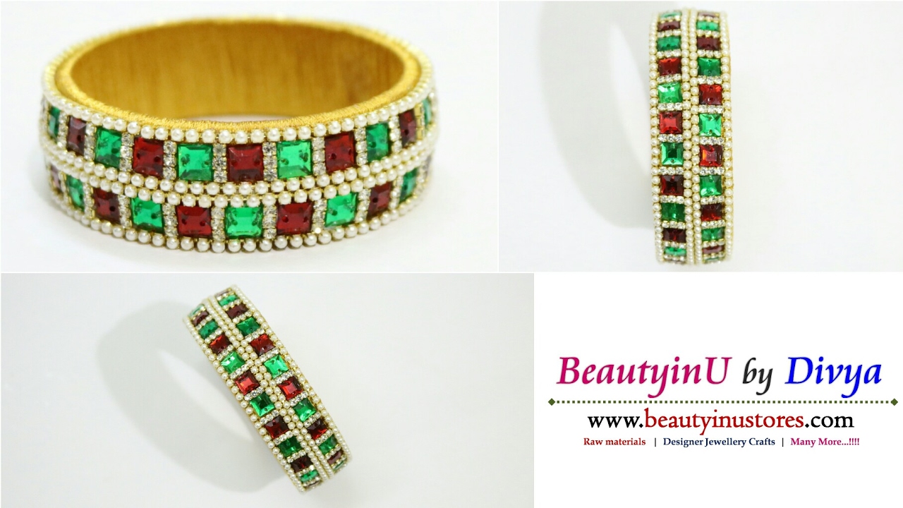 How to make Designer Bangle at Home / Fancy Bangle / Silk Thread Bangle ...